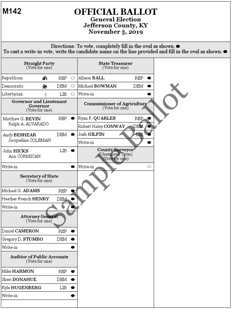Sample Ballots | PDF | Voting | November Events