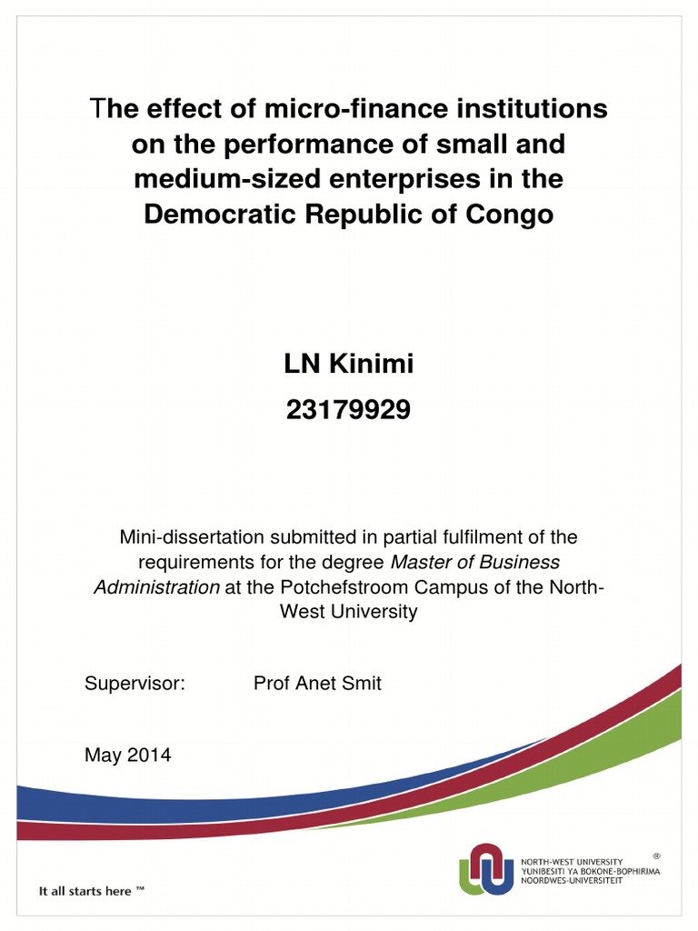 Dissertation PDF | PDF | Microfinance | Democratic Republic Of The Congo