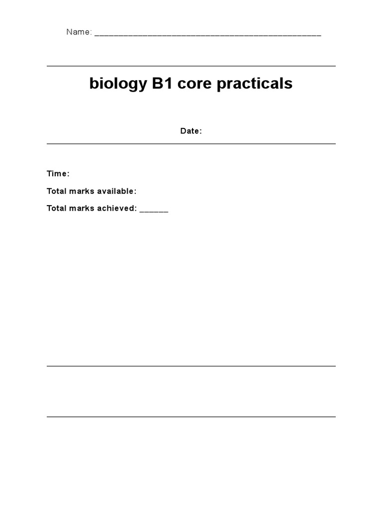 Biology b1 Core Practical Questions | PDF | Catalase | Biology
