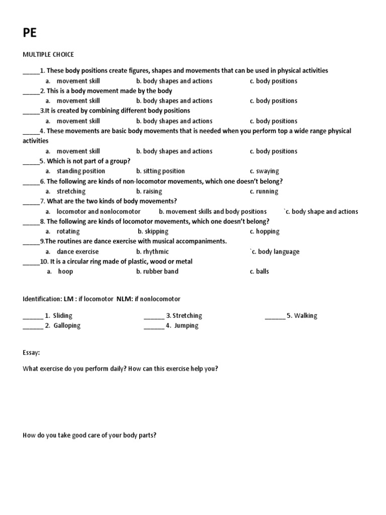 Understanding PE Movement Skills | PDF
