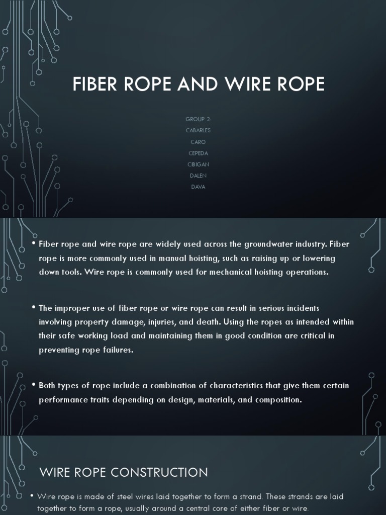 Fiber Rope and Wire Rope | PDF | Rope | Wire