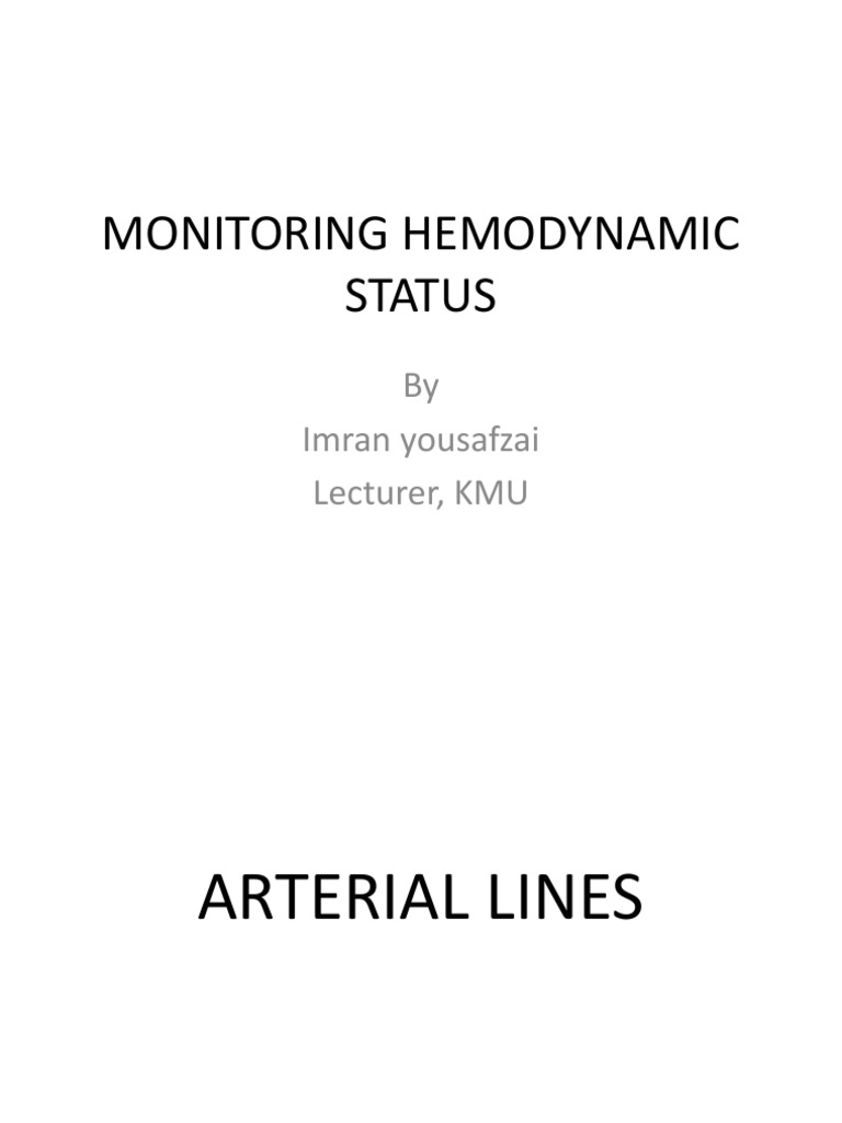 Monitoring Hemodynamic Status | PDF | Intravenous Therapy | Vein