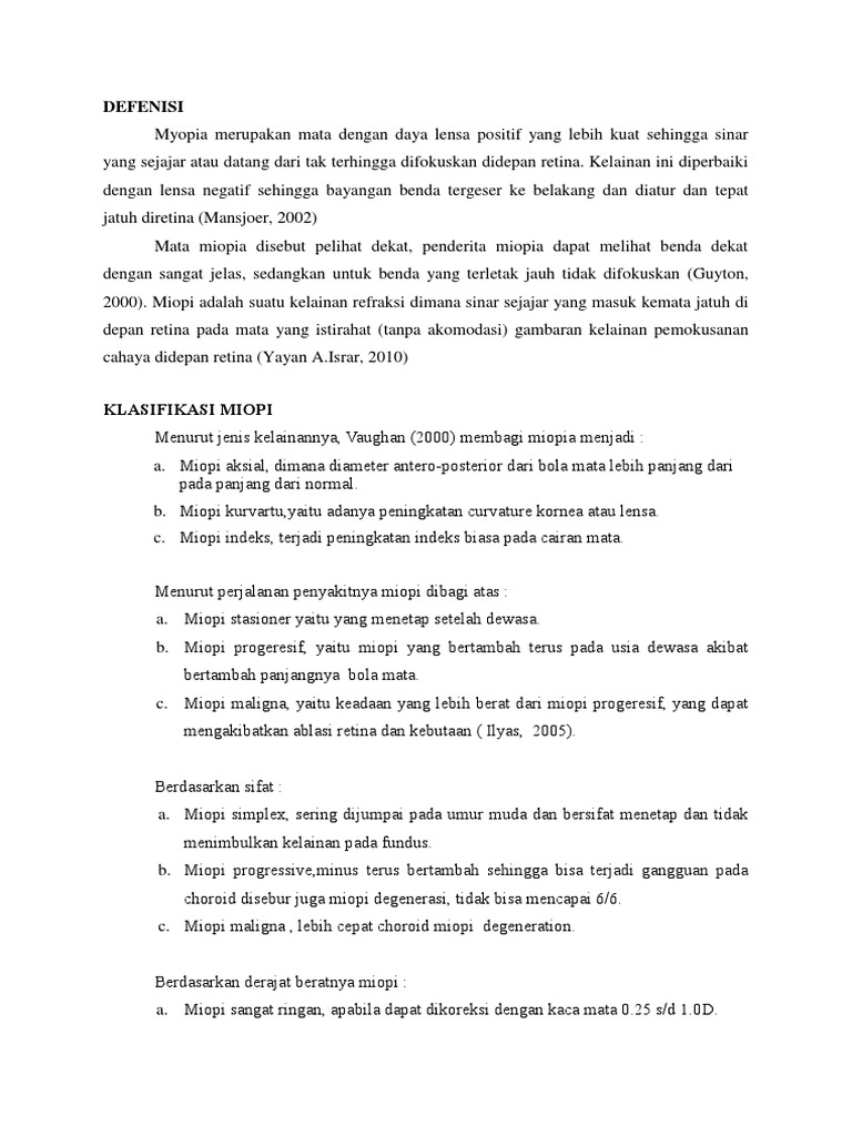 Miopi | PDF | Sains & Matematika