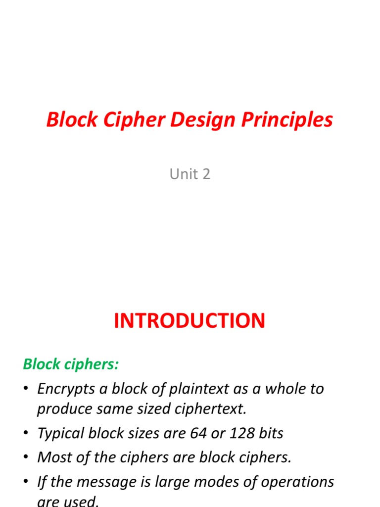 Block Cipher Design Priciples | PDF | Cipher | Military Communications