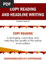 Campus Journalism - Copyreading and Headline Writing | PDF | Copy ...