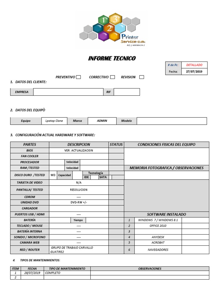 Informe Detallado Laptop | PDF | Disco duro | Hardware de la computadora