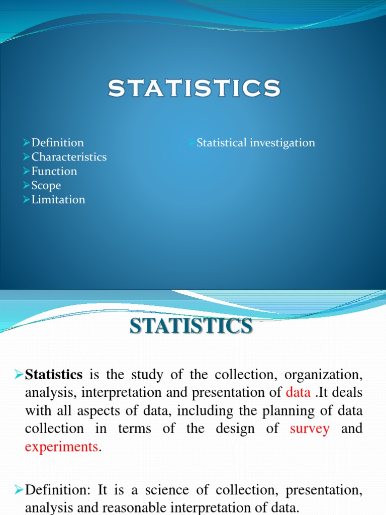 Introduction of Statistics Part-I | PDF | Statistics | Data