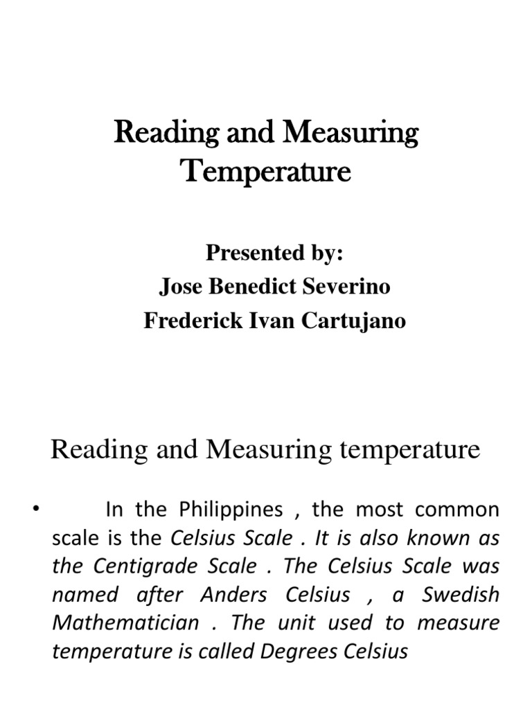 Reading and Measuring Temperature | PDF