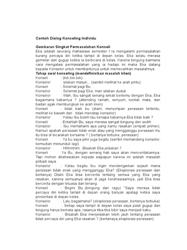 Contoh Dialog Konseling Individu | PDF