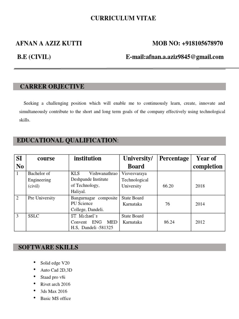 Afnan Resume. | Download Free PDF | Engineering | Computing And Information Technology