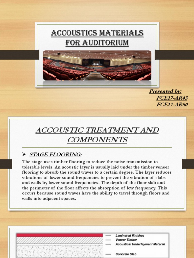 Accoustics Materials For Auditorium | PDF | Acoustics | Sound