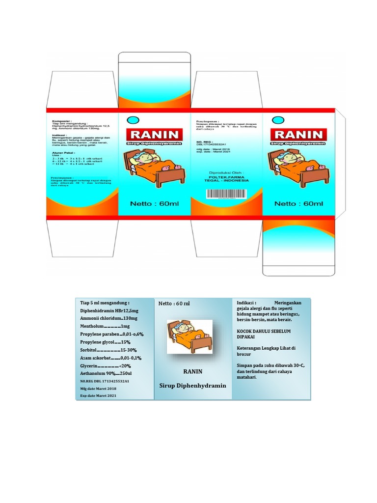 Contoh Box Dan Brosur Sirup Diphen | PDF