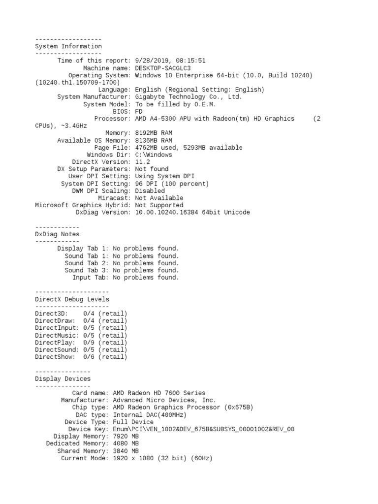 DX Diag | PDF | Device Driver | Codec