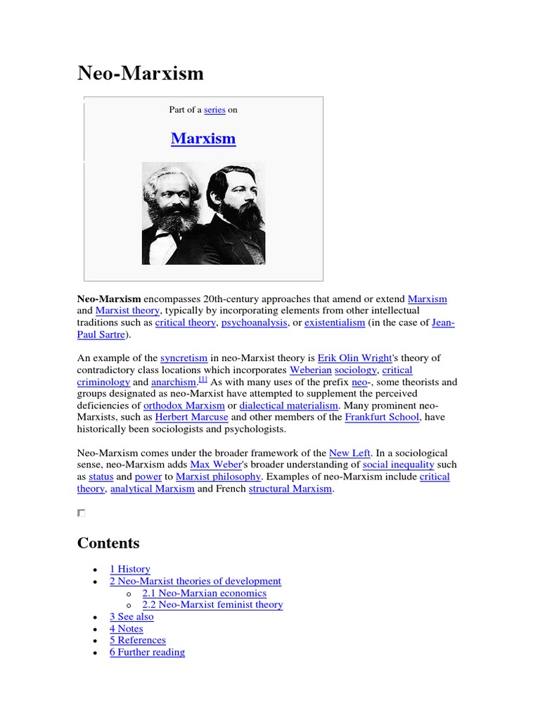 Neo Marxism | PDF | Neo Marxism | Materialism