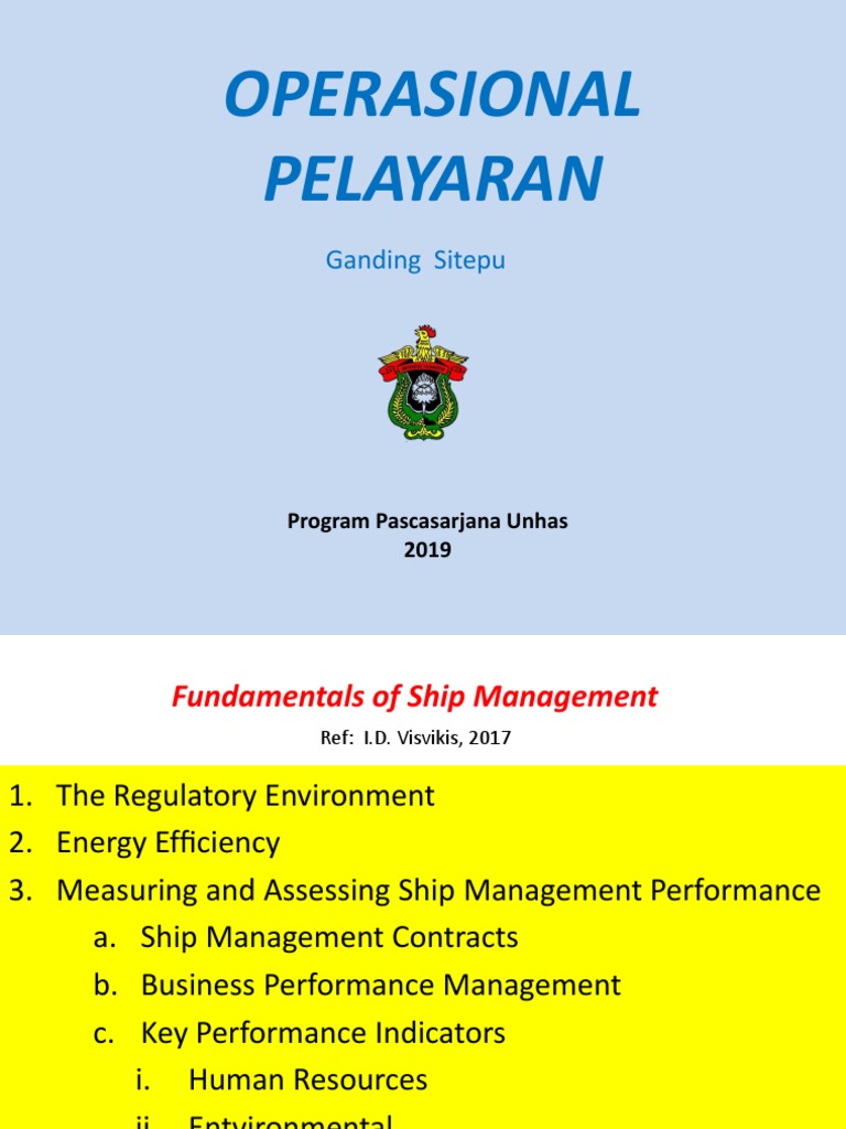 Operasional Pelayaran | PDF | Performance Indicator | Ships