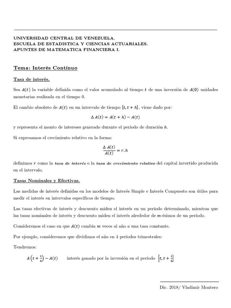 Apuntes de Interés Continuo | PDF | Compartir (Finanzas) | Interés
