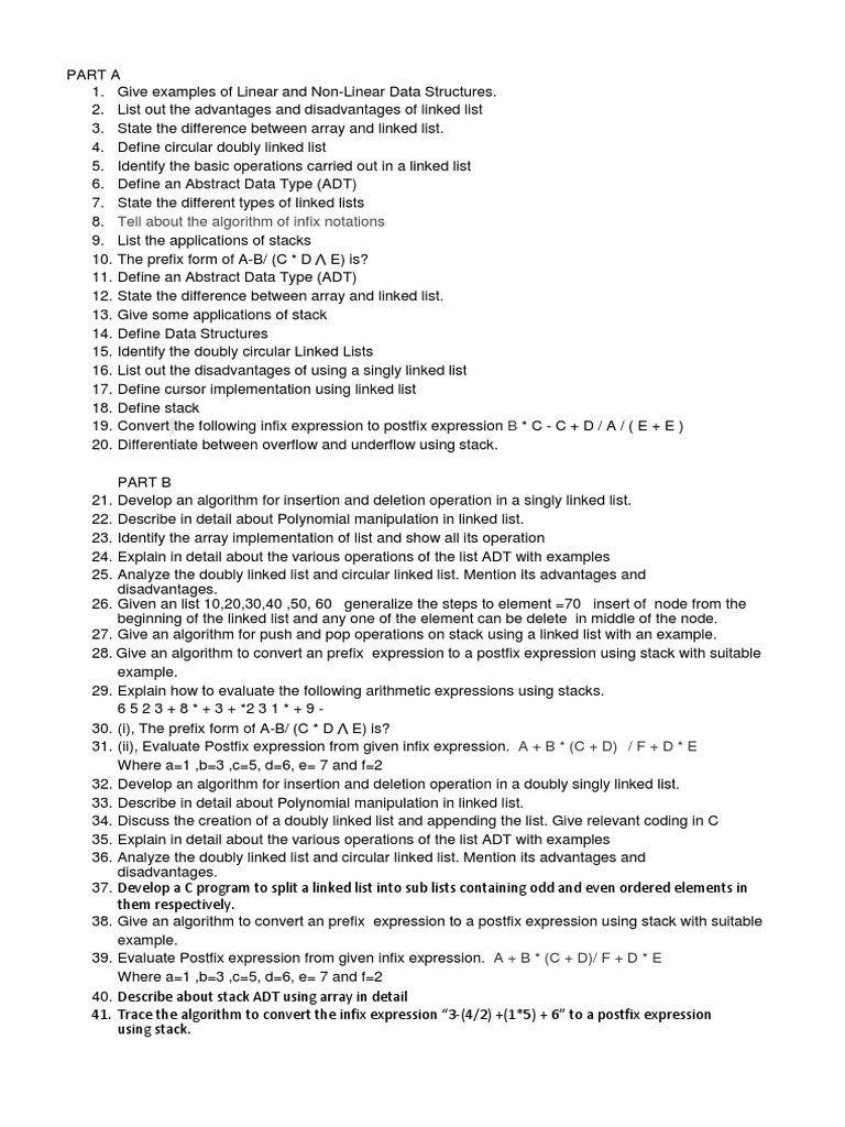 Tell About The Algorithm of Infix Notations | PDF | Algorithms And Data Structures | Applied ...