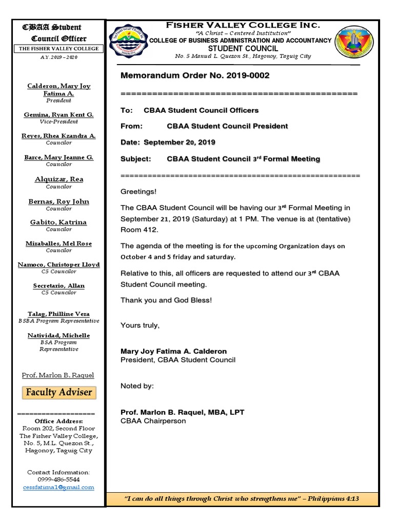 Fisher Valley College Inc.: Student Council | PDF | Career & Growth