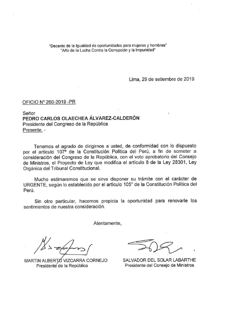 Proyecto que modifica el artículo 8 de la Ley Orgánica del Tribunal ...