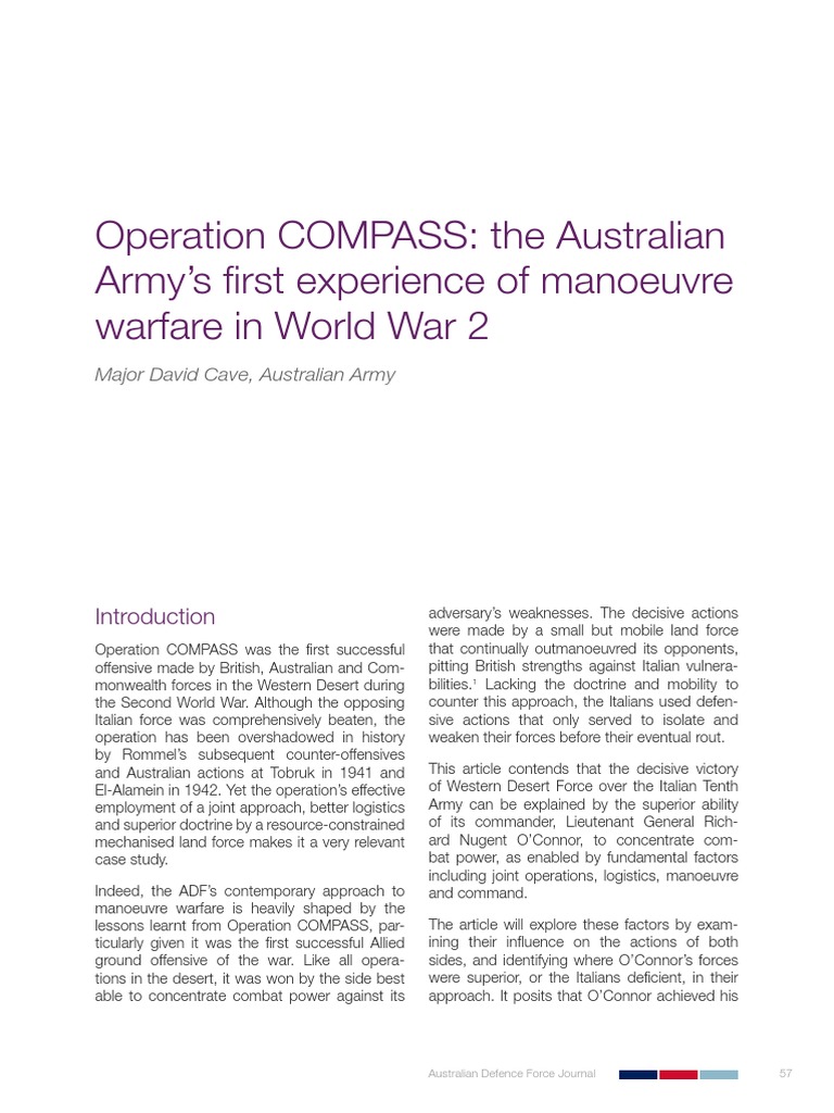 Operation COMPASS: A WWII Case Study | PDF | Armoured Warfare | Tanks
