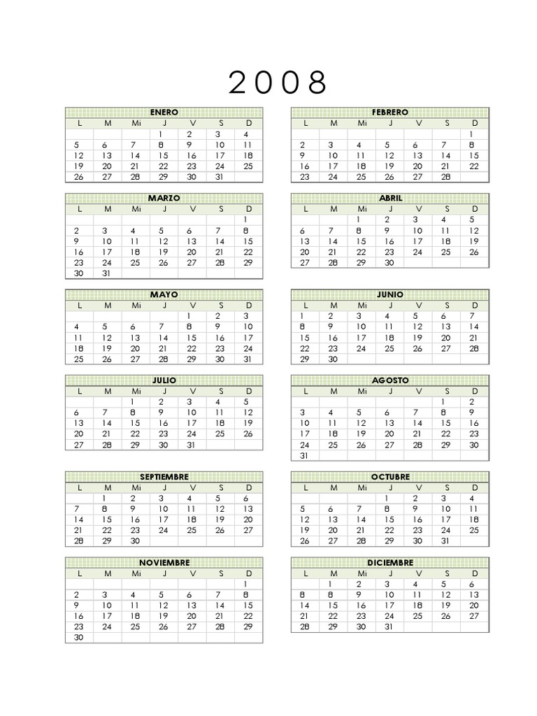 Calendario Excel 2008 | PDF | Violencia | Agitación