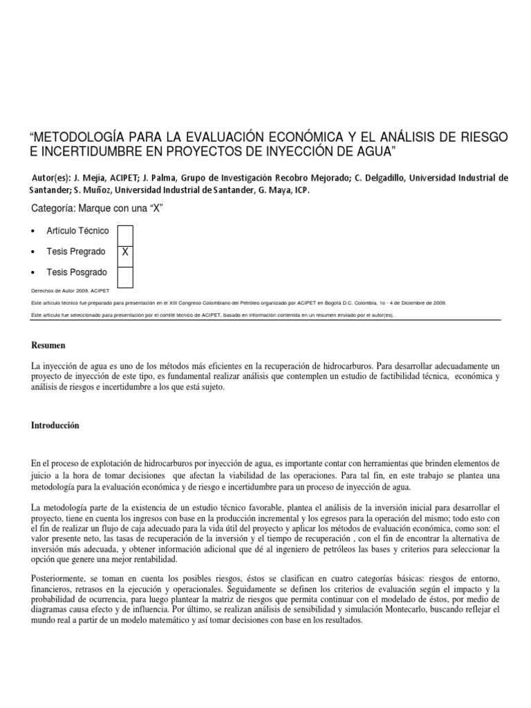 CL03 - Metodologia para La Evaluacion Economica y El Analisis de Riesgo ...