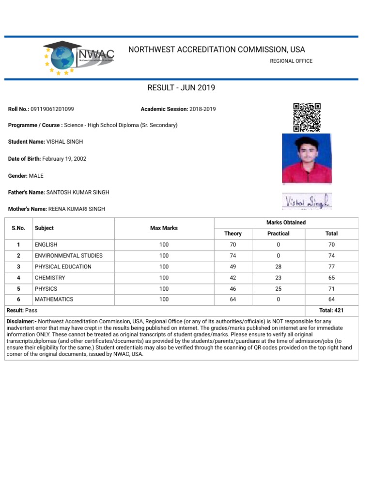 NWAC Examination Result 2019 - SERI Examination Result 2019 PDF | PDF ...