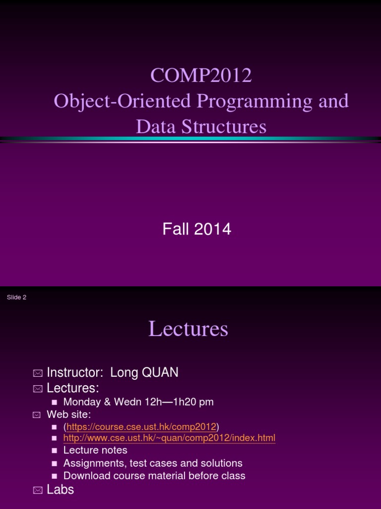 COMP2012 Object-Oriented Programming and Data Structures: Fall 2014 | PDF | C++ | Software ...