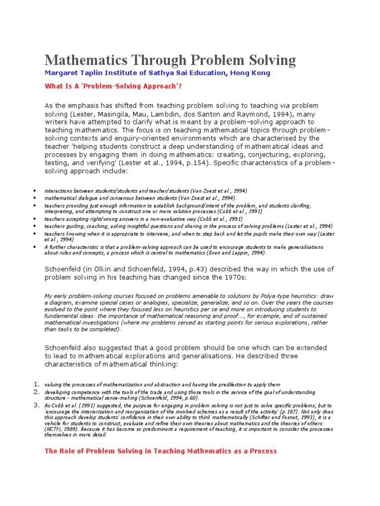 Mathematics Through Problem Solving | PDF | National Council Of ...