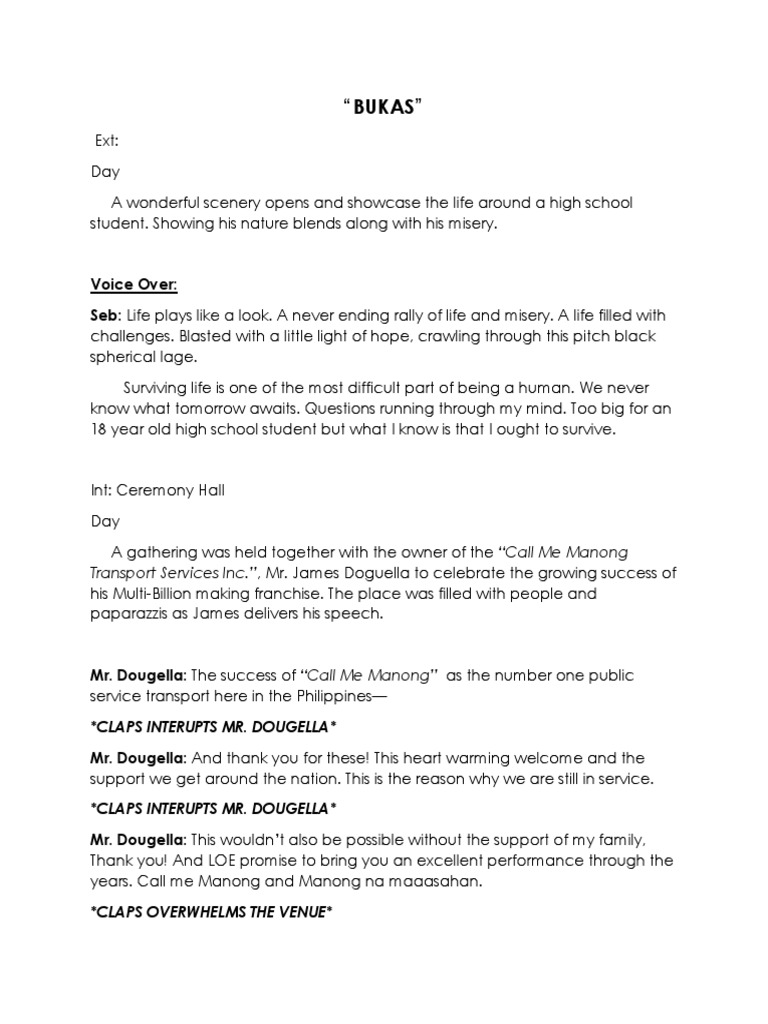 Bukas Script 2 | PDF