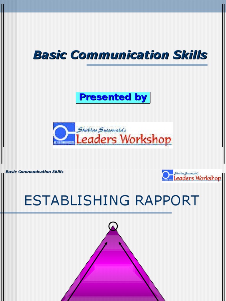Basic Communication Skills Overview | PDF | Nonverbal Communication ...