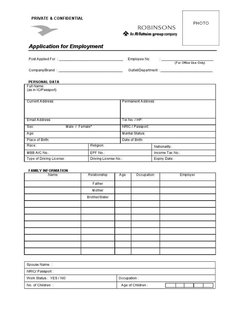 M&S - Application For Employment | PDF | Employment | Government