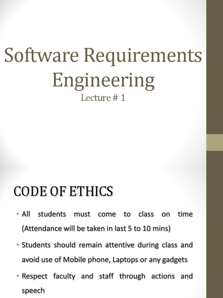 Software Requirements Engineering: Lecture # 1 | PDF | Specification (Technical Standard ...