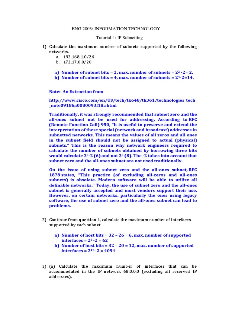 IP Subnetting Tutorial for Networks | PDF | Ip Address | Domain Name System