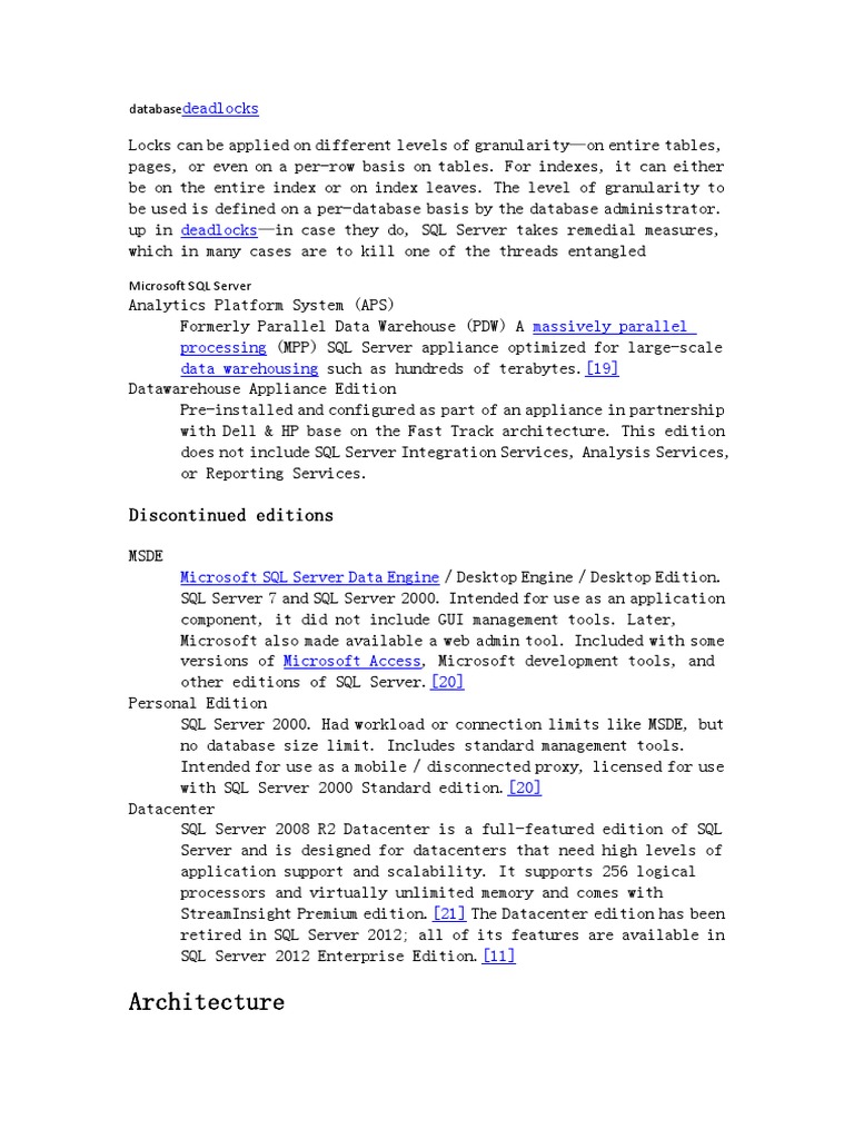 Database Deadlocks | PDF | Microsoft Sql Server | Database Index