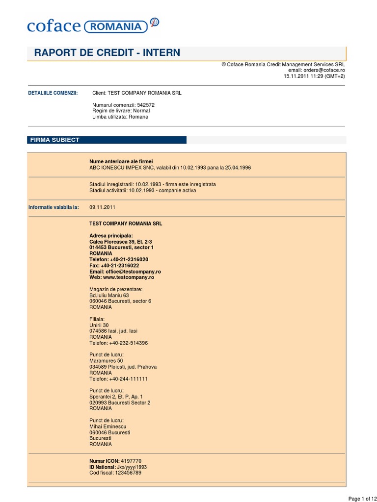 Mostra - Raport Credit Coface | PDF