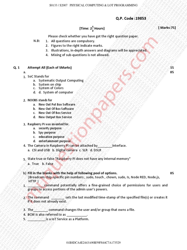 Sybsc-Cs Sem3 Pc&Iot Apr18 | PDF | Electronic Engineering | Computer ...