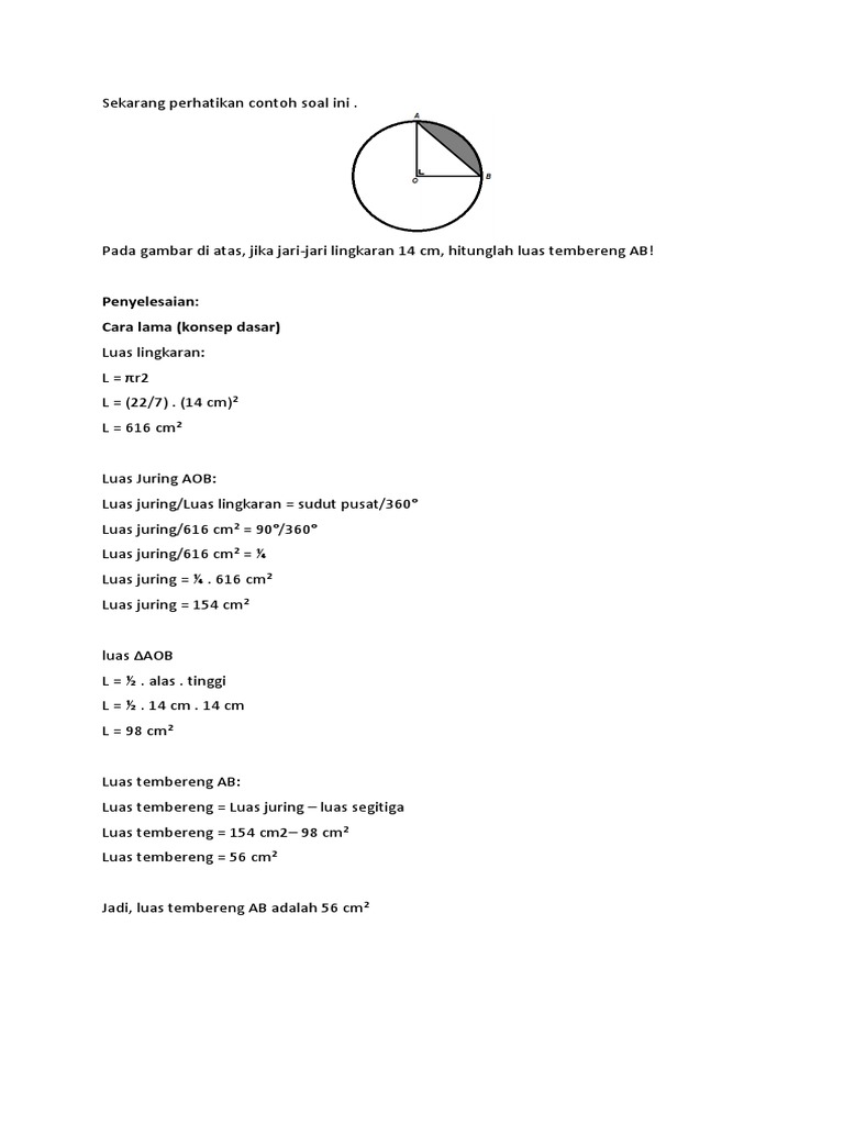 Cara Cepat Luas Tembereng | PDF
