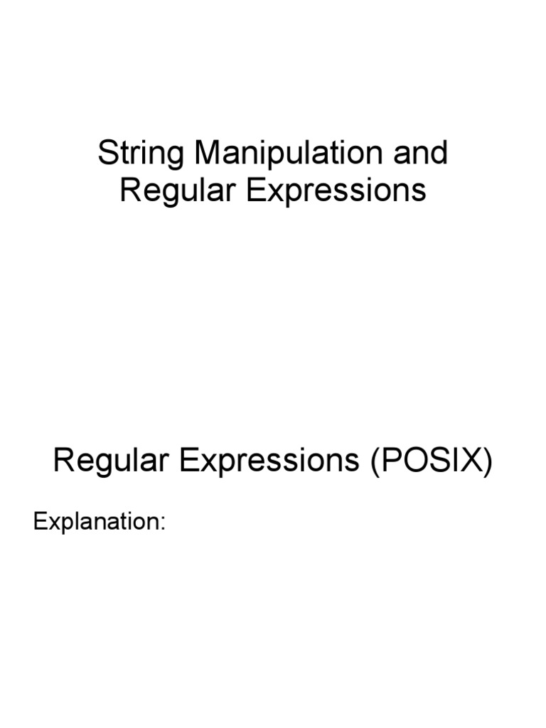 String Manipulation and Regular Expressions | PDF | Regular Expression | Parameter (Computer ...