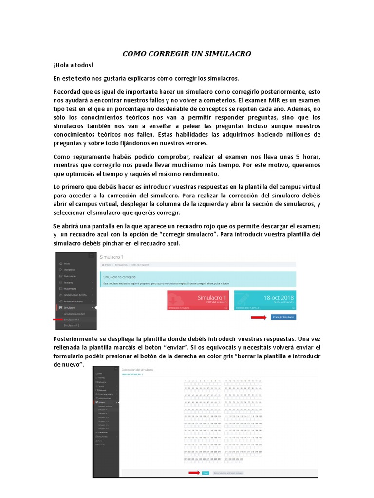 Como Corregir Un Simulacro - General PDF | PDF | Prueba (evaluación) | Simulación