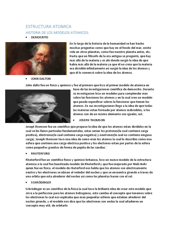 Estructura Atomica Pdf átomos Núcleo Atómico