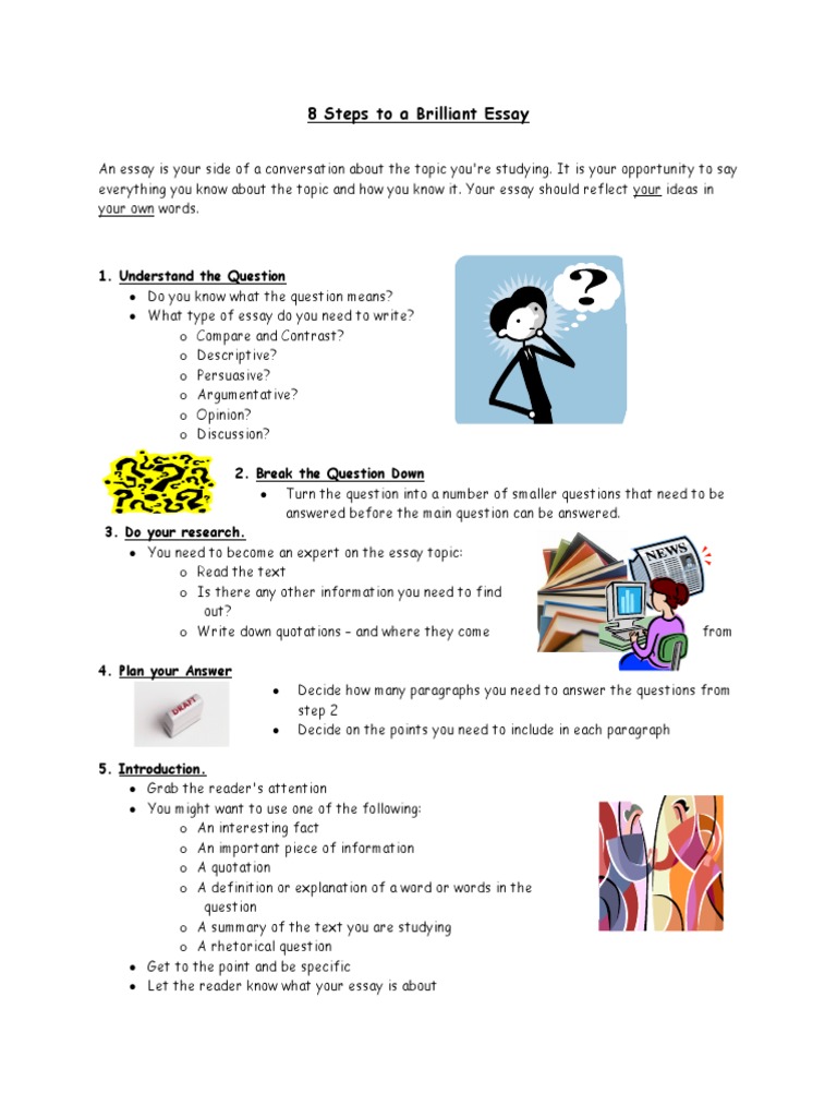 8 Steps To A Brilliant Essay: 1. Understand The Question | Download ...