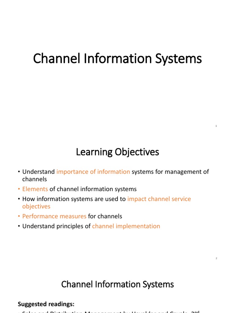 Channel Information Systems 14 | PDF | Sales | Retail