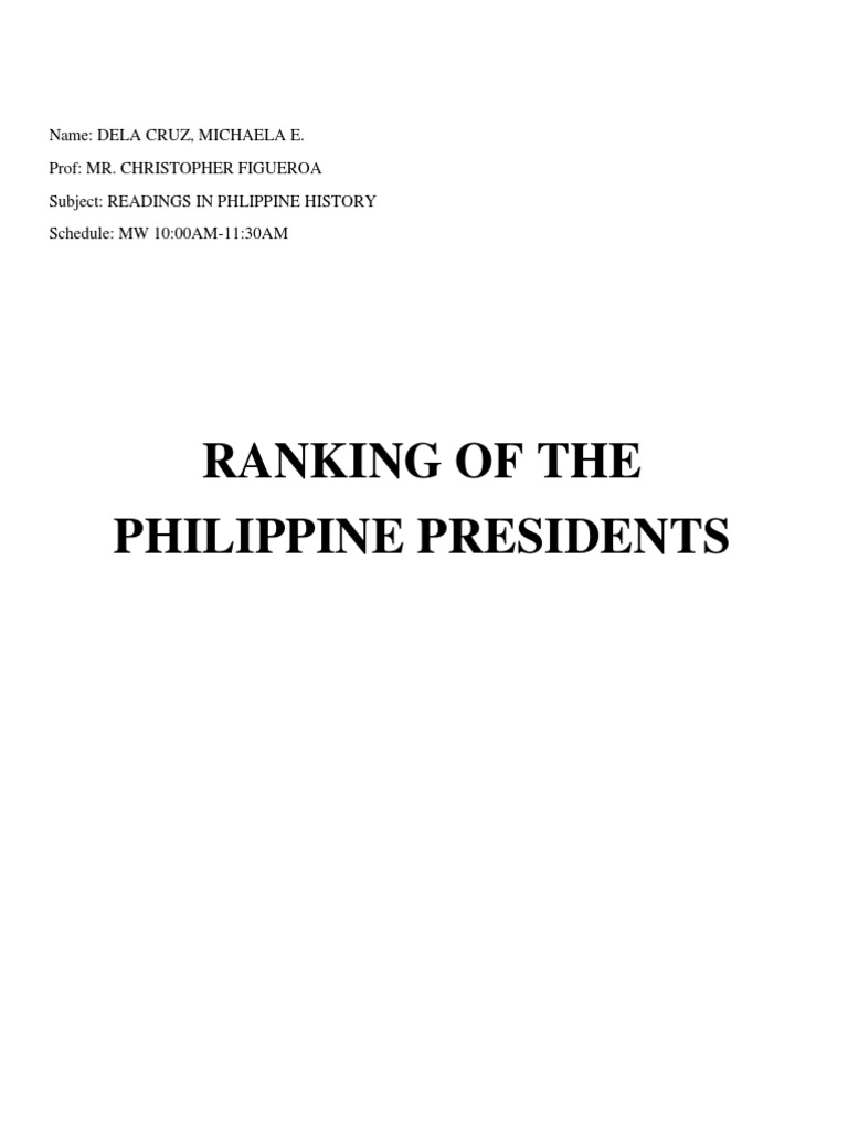Philippine Presidents Pdf Corazon Aquino President Of The Philippines