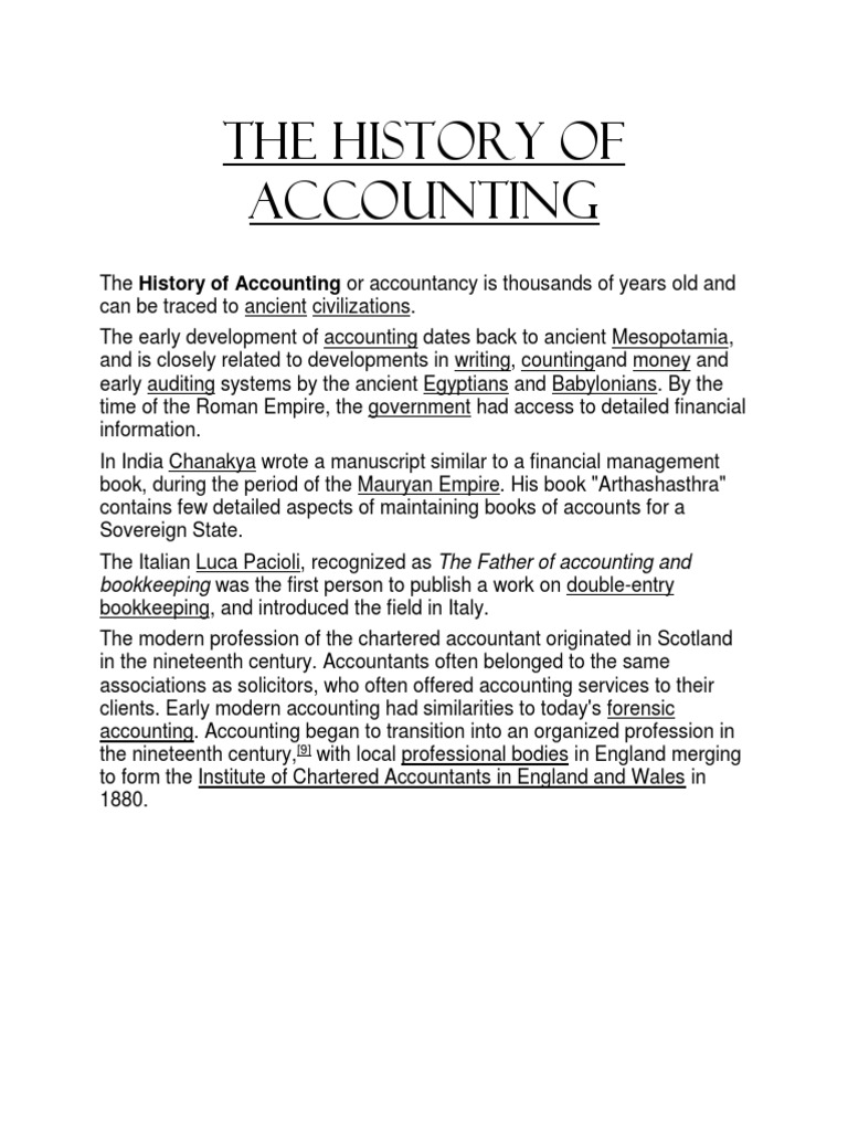 History of Accounting | PDF
