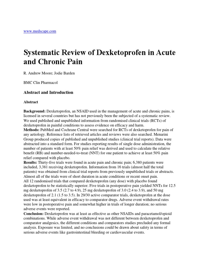 Dexketoprofen | PDF | Nonsteroidal Anti Inflammatory Drug | Clinical Trial