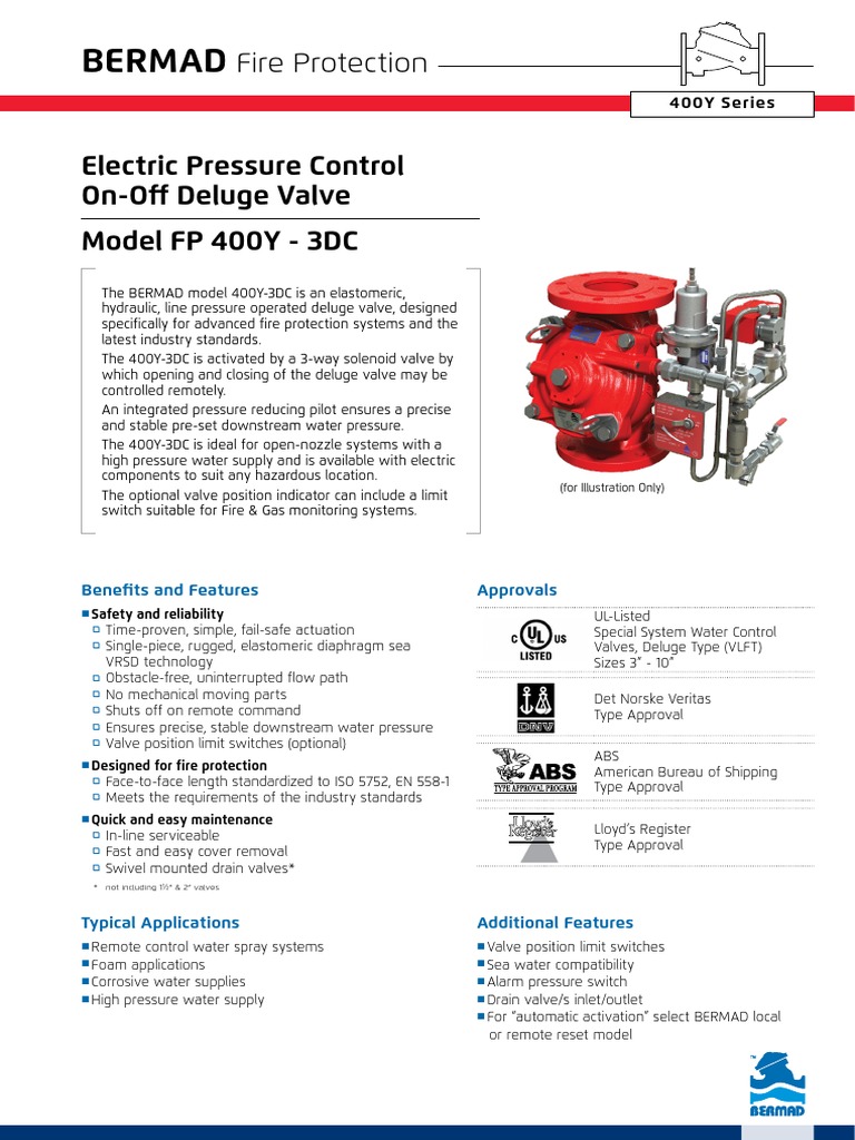 Bermad: Electric Pressure Control On-Off Deluge Valve Model FP 400Y ...