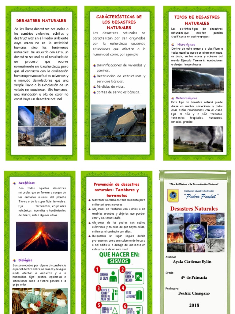 Triptico Desastres Naturales Pedro Paulet | PDF | Desastres naturales ... Triptico Desastres Naturales Pedro Paulet | PDF | Desastres naturales ...