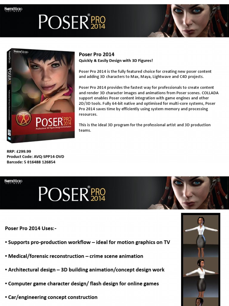 Poser Pro 2014: Quickly & Easily Design With 3D Figures! | PDF | 3 D ...
