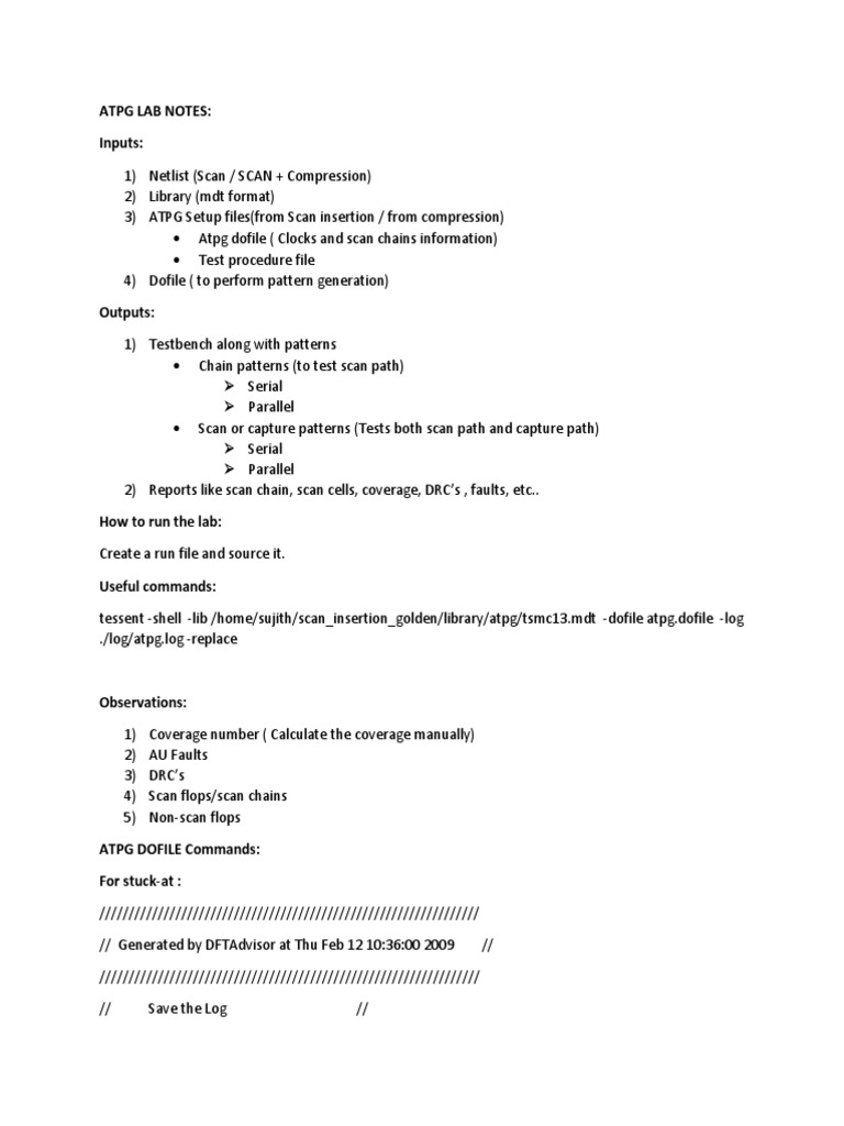 Atpg Lab Notes | PDF | Digital Electronics | Electronics